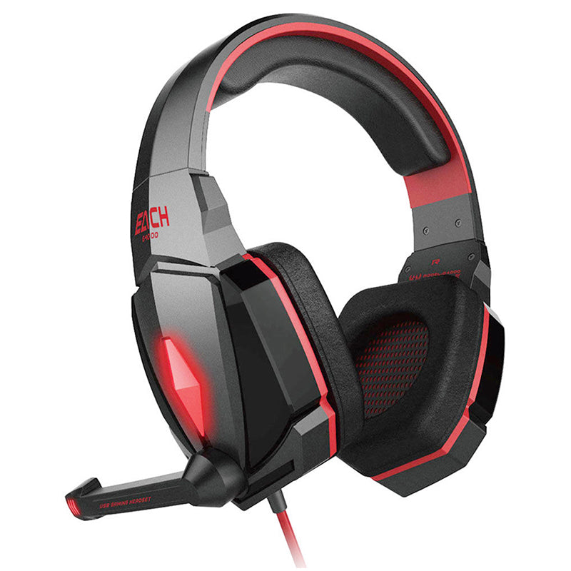 Pro LED Gaming Headset Stereo 3.5mm Wired Headphone - Red+Black ...